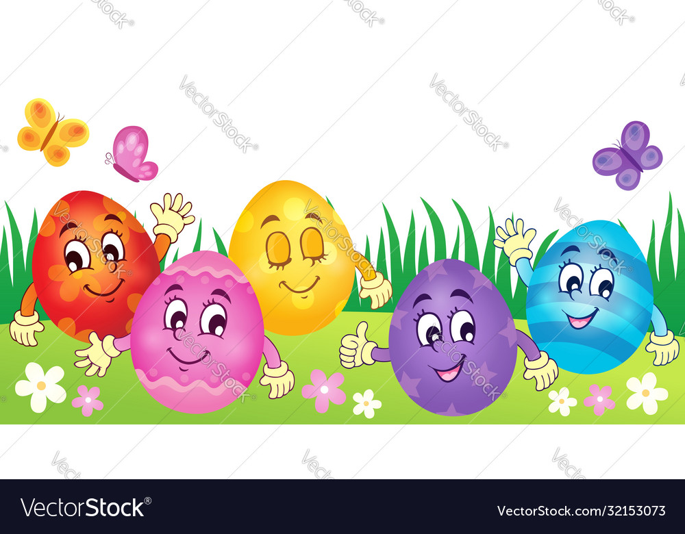 Happy easter eggs theme image 3 Royalty Free Vector Image