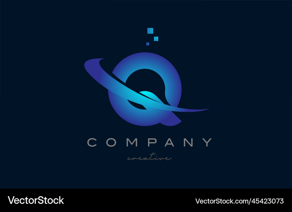 R blue alphabet letter logo icon creative design Vector Image