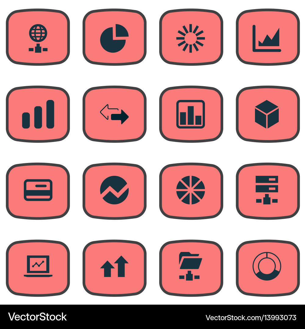 Set of simple analysis icons Royalty Free Vector Image