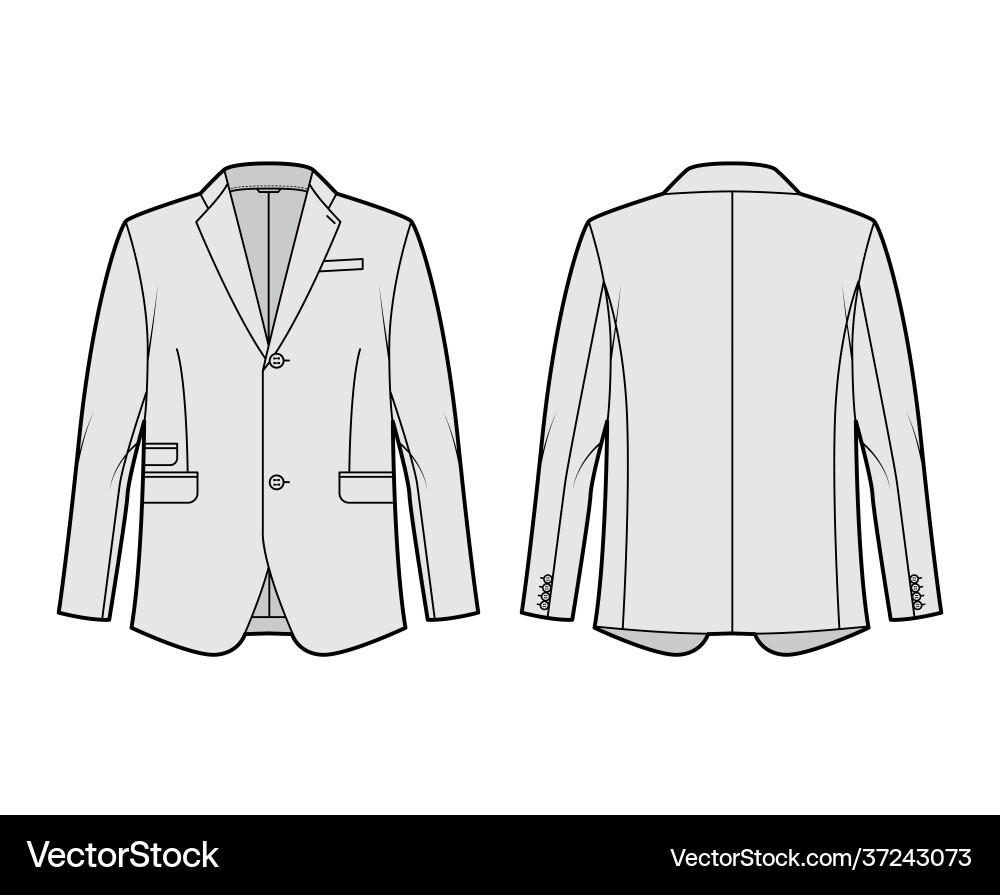 Tailored jacket lounge suit technical fashion Vector Image