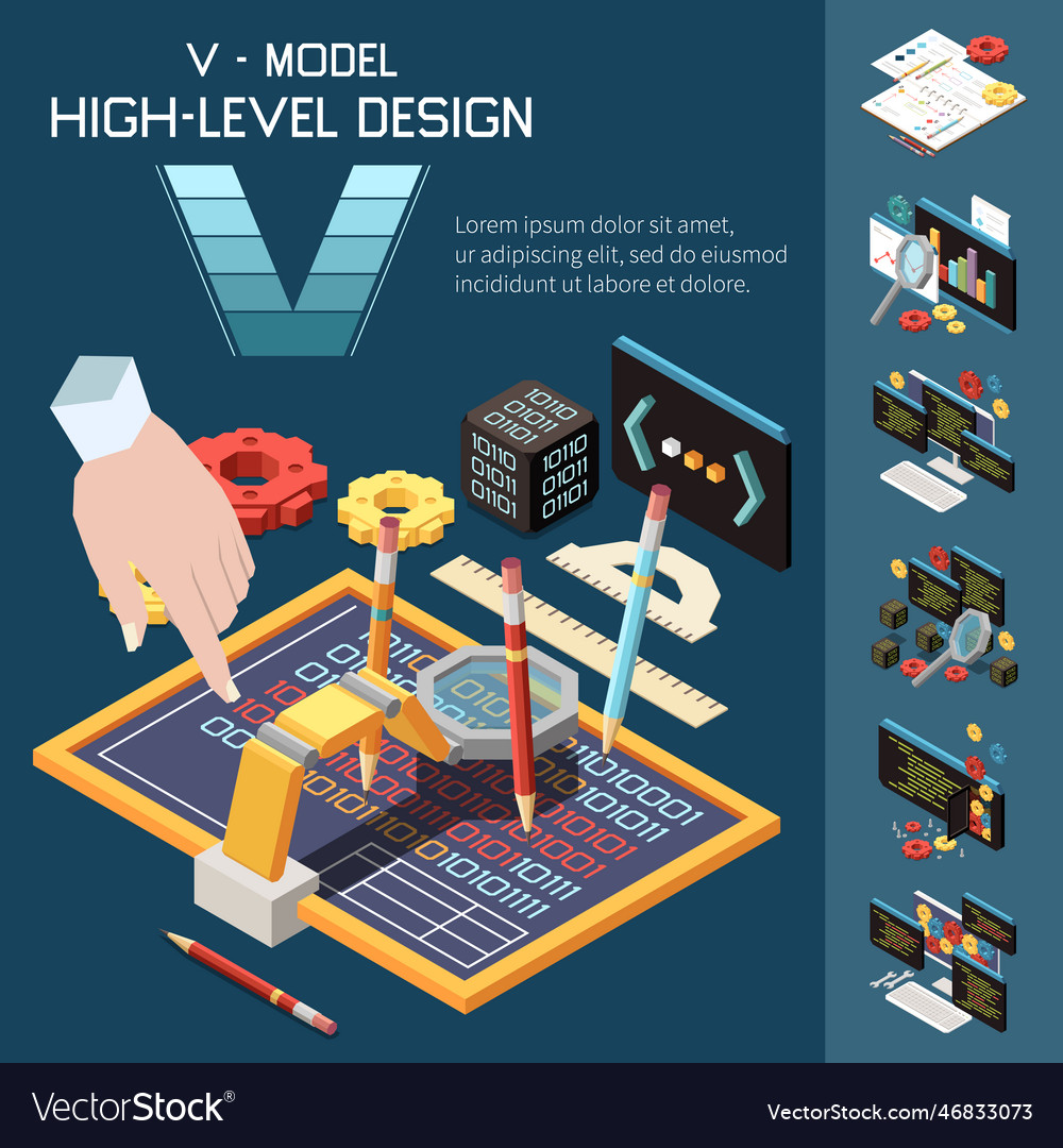 V model design composition Royalty Free Vector Image