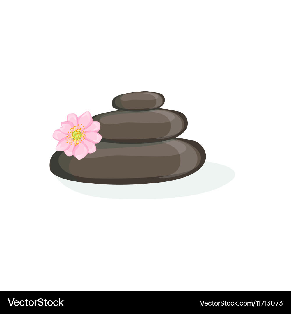 Zen pyramid with black warm massage stones element