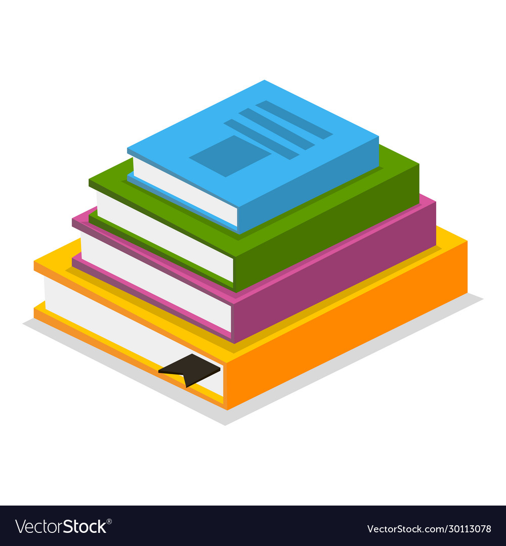 A pile books training reading simple flat Vector Image