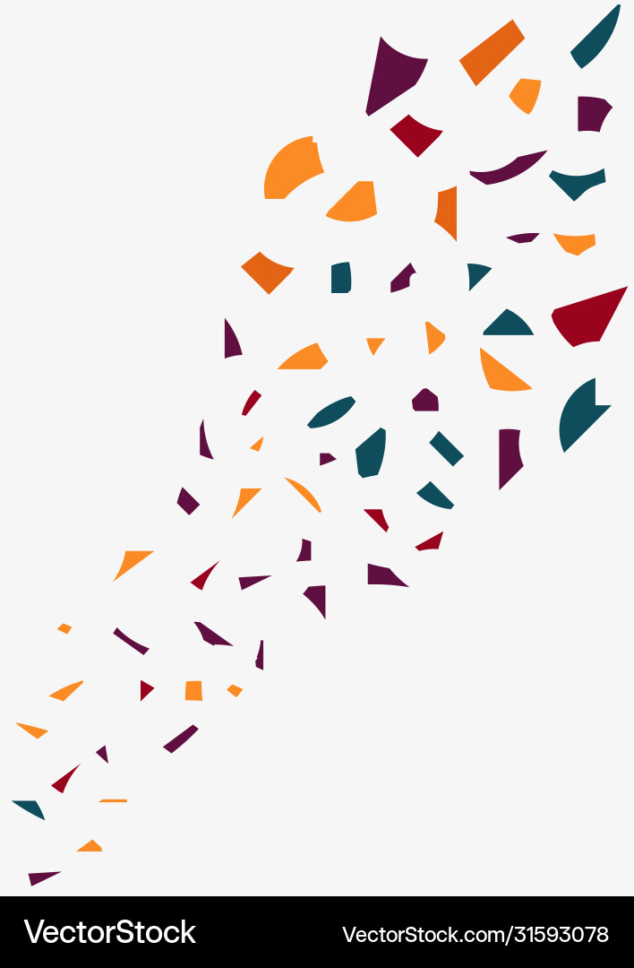 Abstract multicolor mosaic splinters on white Vector Image