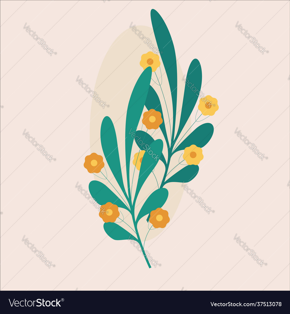 Beautiful spring flower design flat Royalty Free Vector
