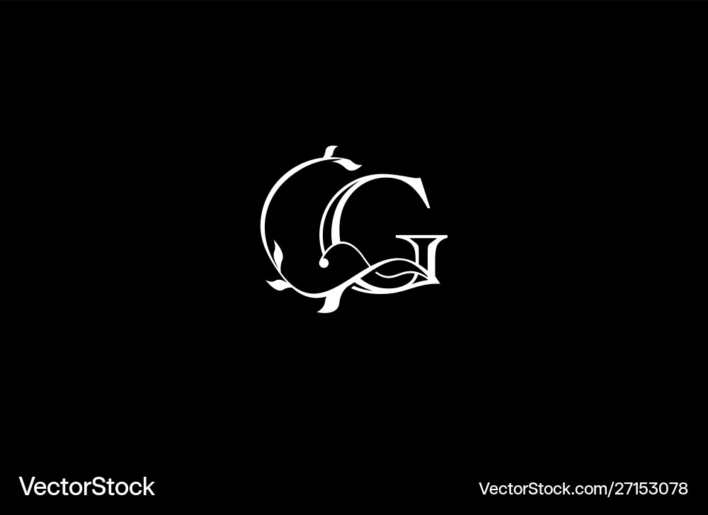 Beauty linear g letter linked monogram swirl Vector Image