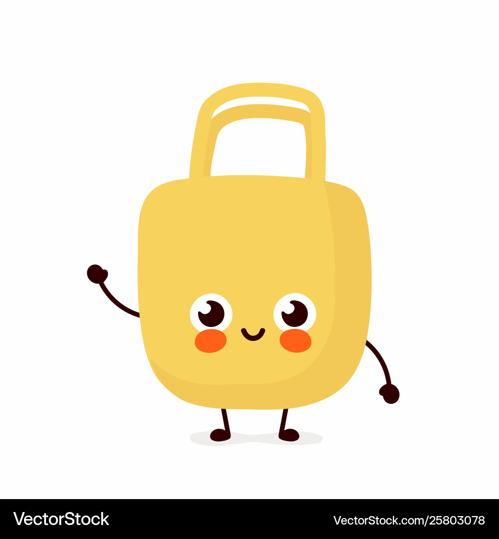 Cute happy smiling eco bag character Royalty Free Vector