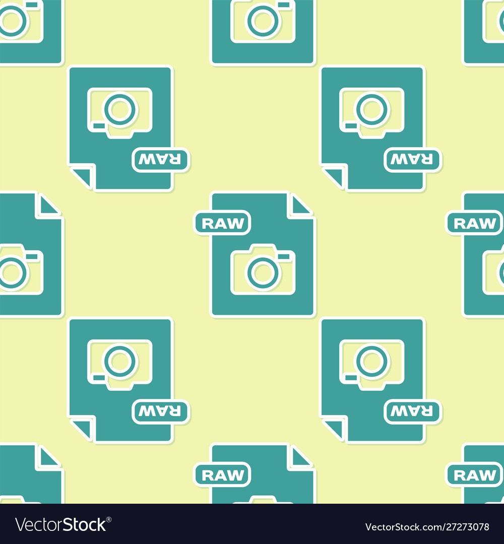 Green raw file document download raw button icon Vector Image