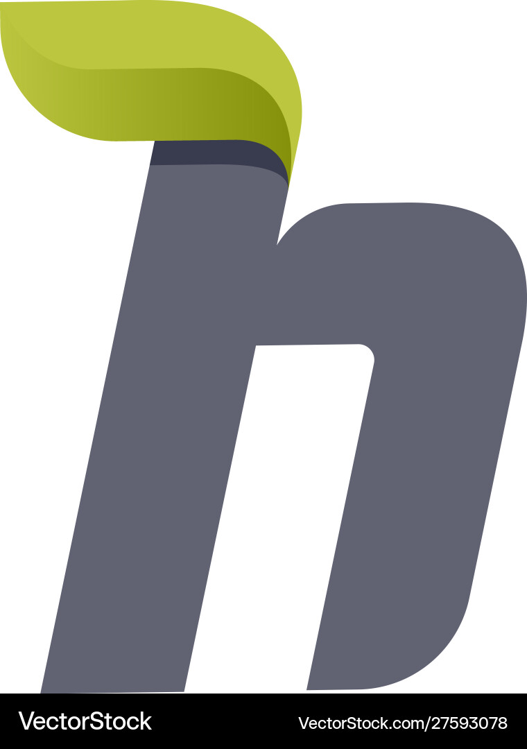 H letter eco logo with green leaf Royalty Free Vector Image