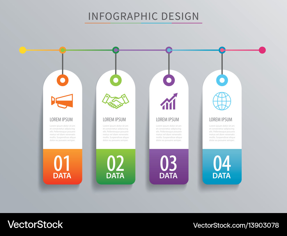 Infographics tag banner 4 option template Vector Image