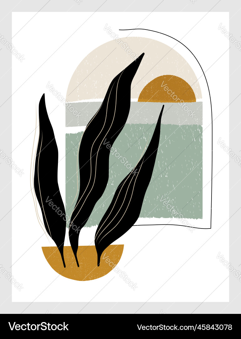 Mid century modern art print gallery wall Vector Image