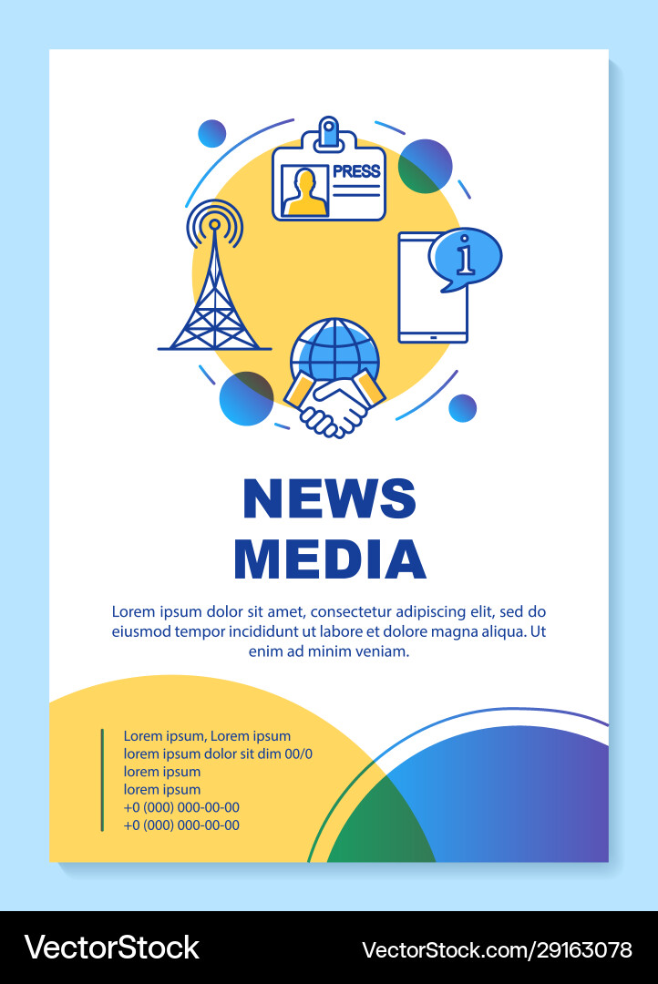 News media poster template layout Royalty Free Vector Image