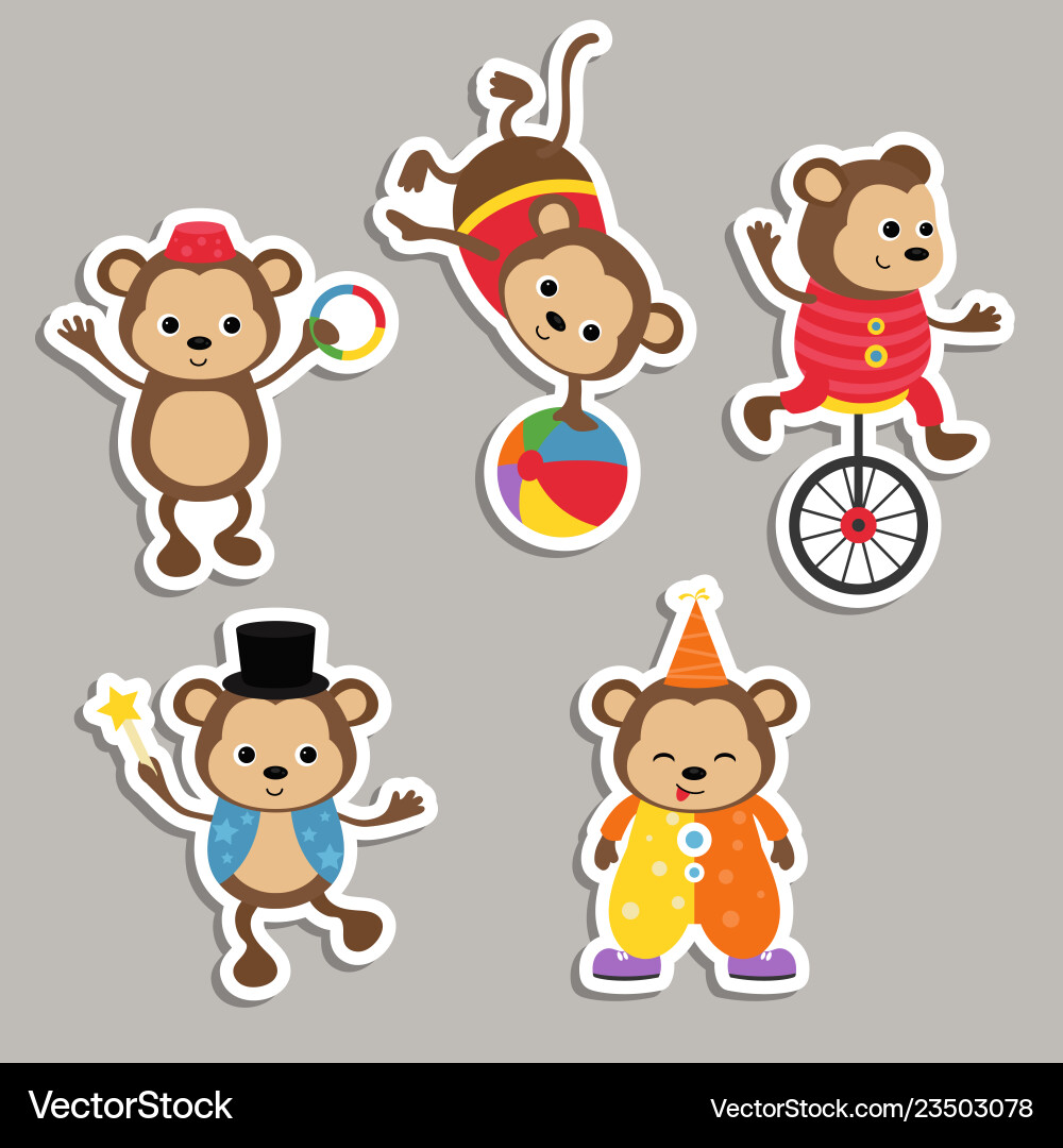 Set of circus animals Royalty Free Vector Image