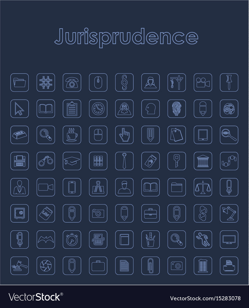 Set of jurisprudence simple icons Royalty Free Vector Image