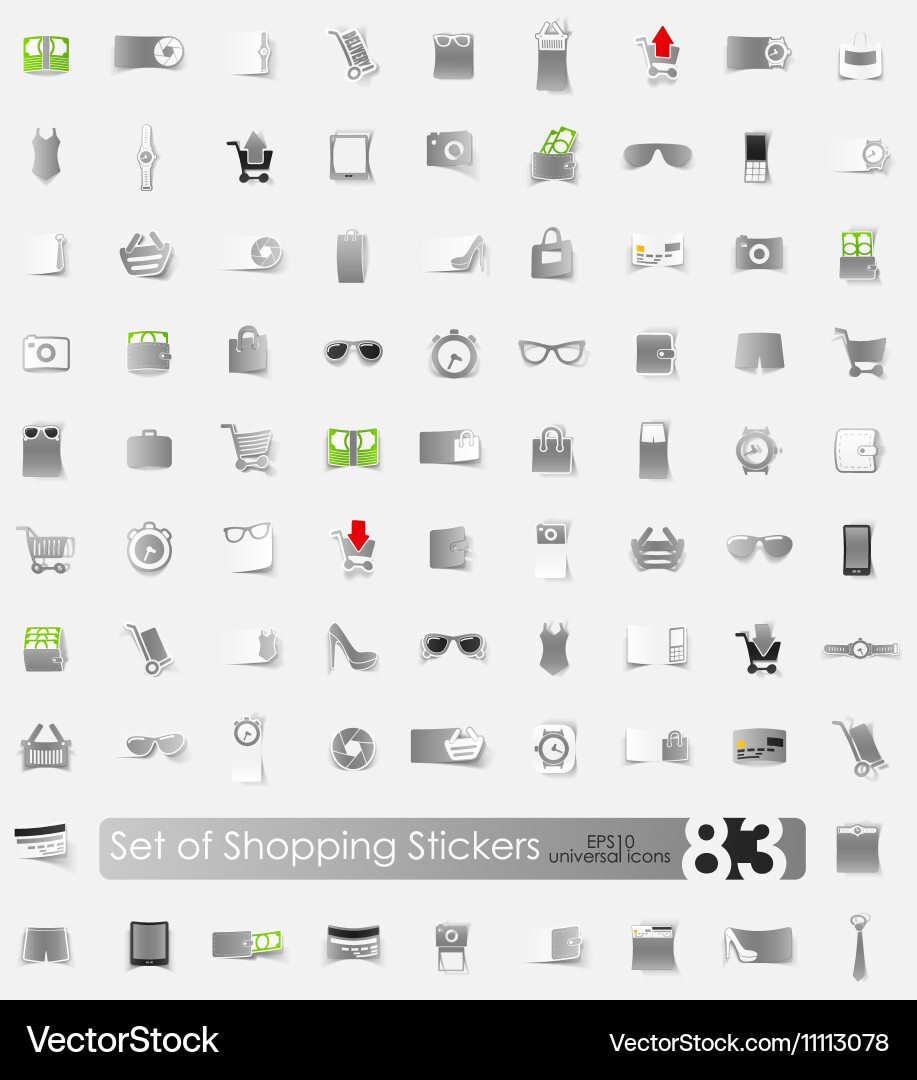 Set of shopping stickers Royalty Free Vector Image