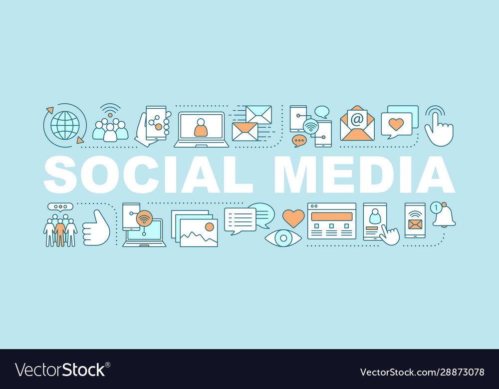 Social media word concepts banner Royalty Free Vector Image Social media word concepts banner Royalty Free Vector Image