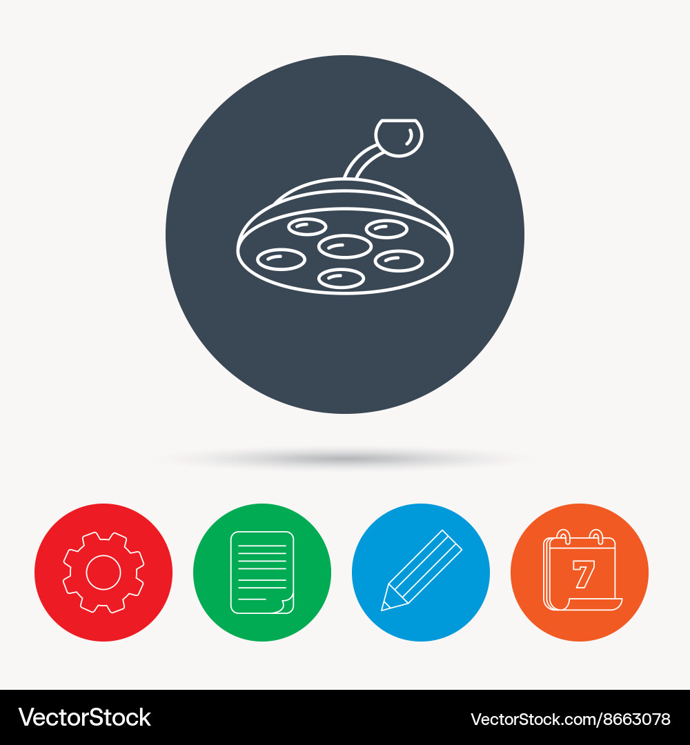 Surgical lamp icon surgeon light sign Royalty Free Vector