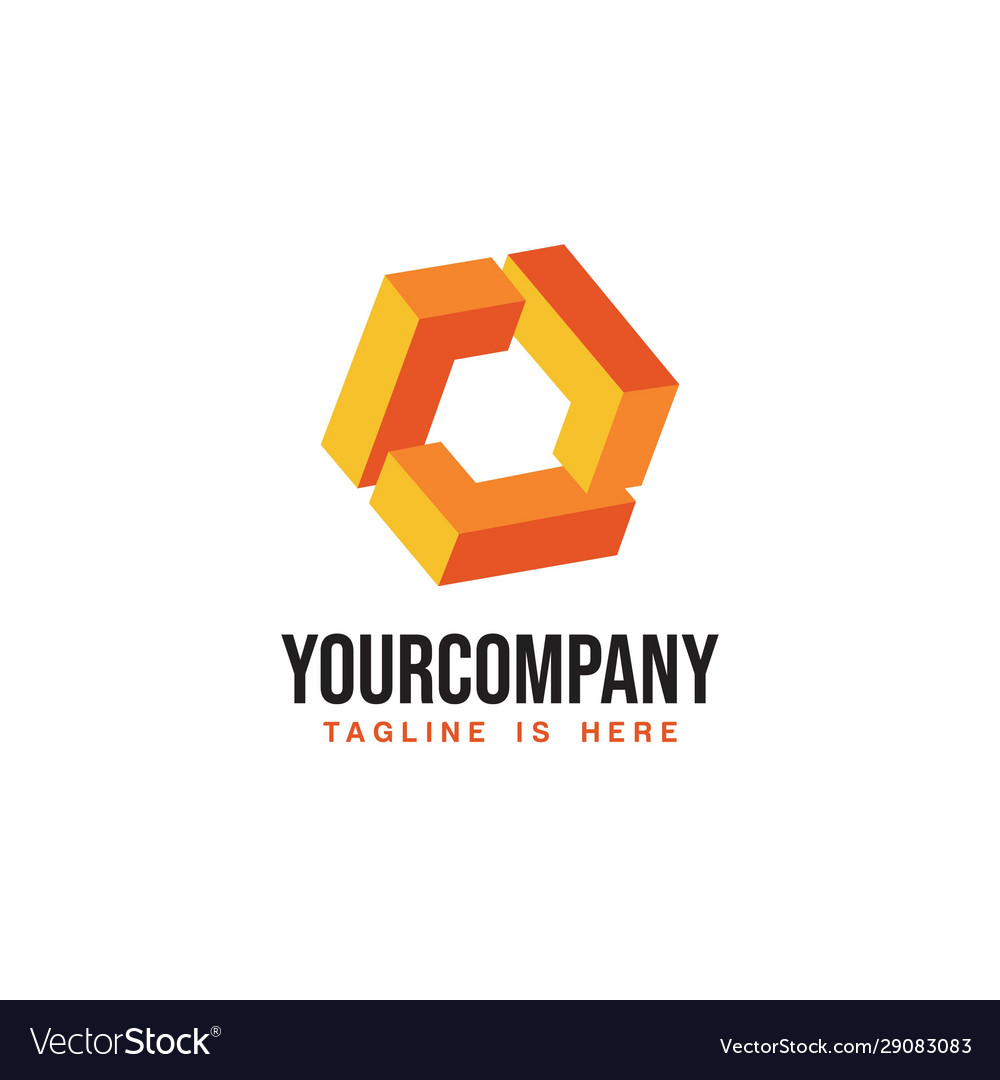 Abstract rectangular logo Royalty Free Vector Image