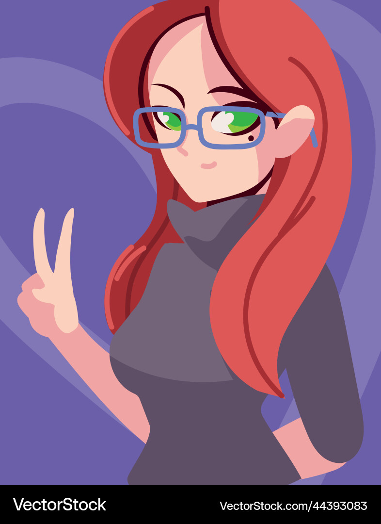 Beautiful anime woman Royalty Free Vector Image