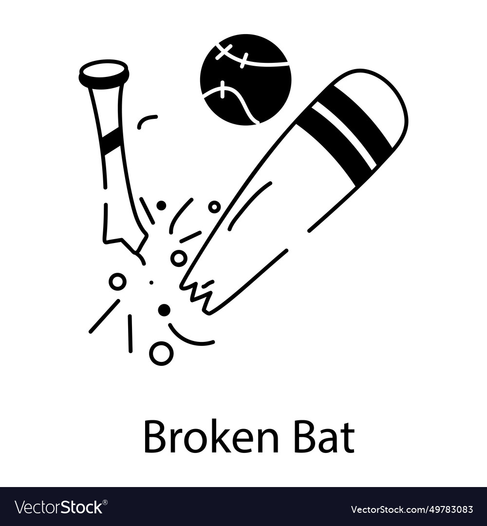 Broken bat Royalty Free Vector Image - VectorStock