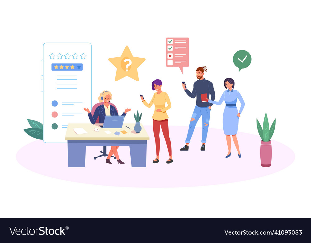 Customer queue at support manager clients Vector Image