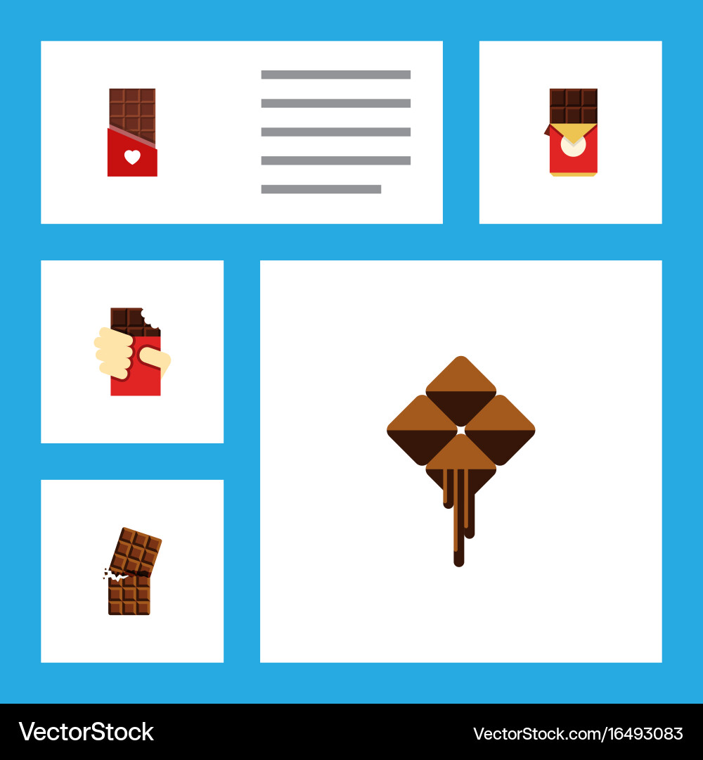 Flat icon chocolate set of shaped box Royalty Free Vector