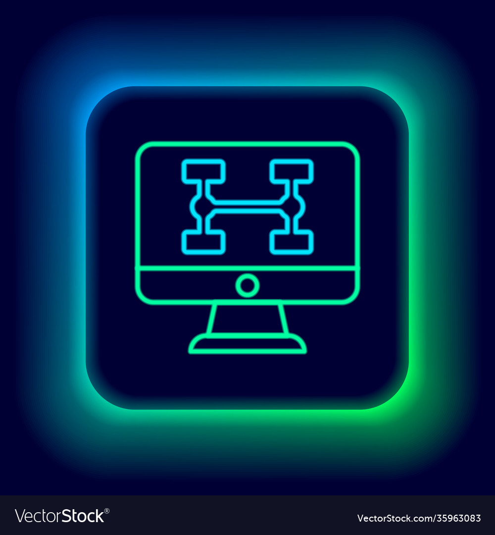 Glowing neon line hardware diagnostics condition Vector Image Glowing neon line hardware diagnostics condition Vector Image