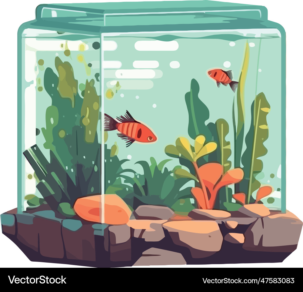 Hand holding goldfish in multi colored fishbowl Vector Image