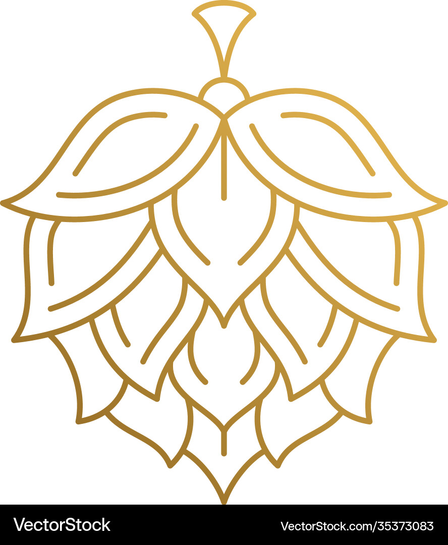 Linear icon hop flower hand drawn with thin Vector Image