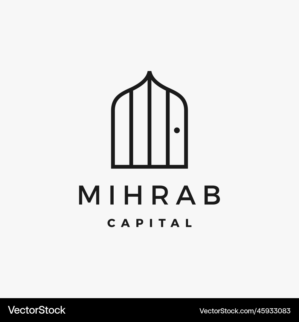 Mihrab niche arch door logo icon Royalty Free Vector Image