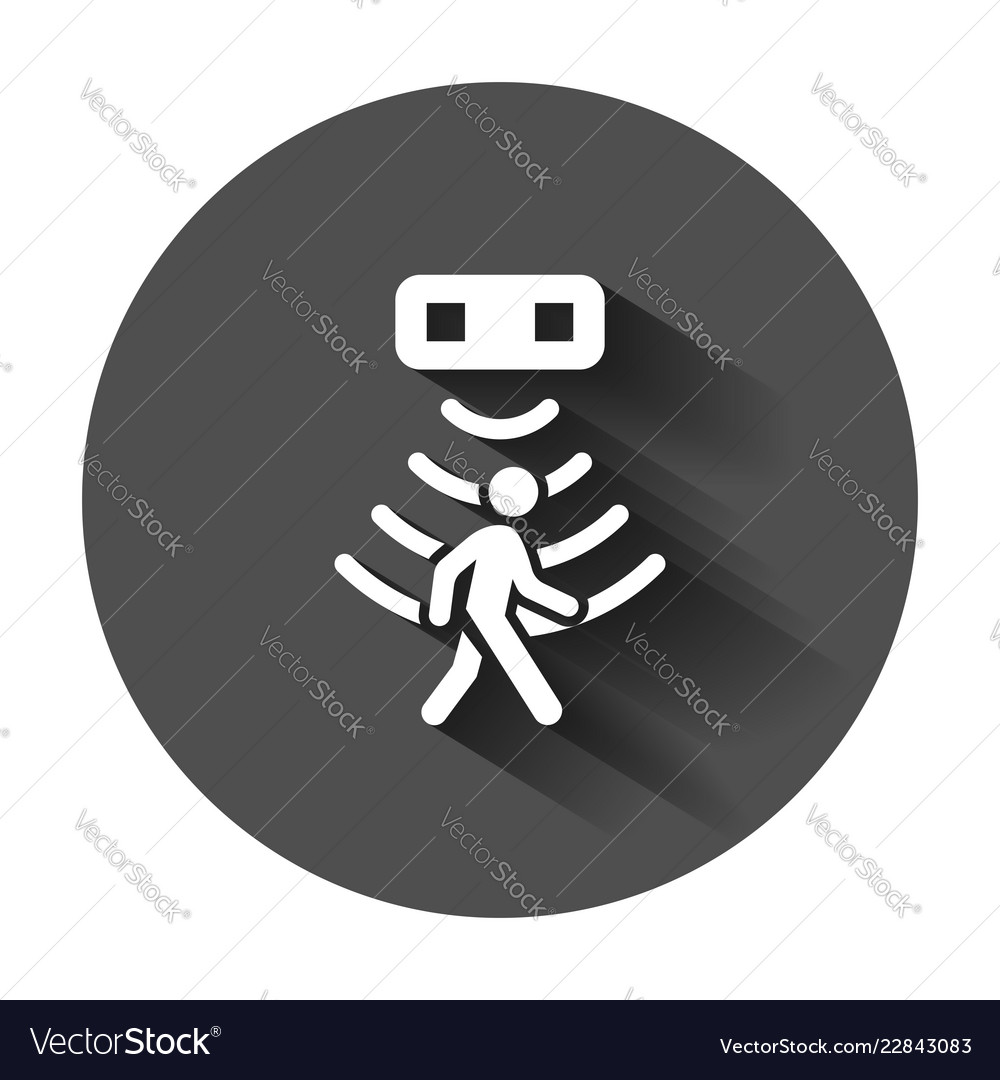 Motion sensor icon in flat style sensor waves Vector Image