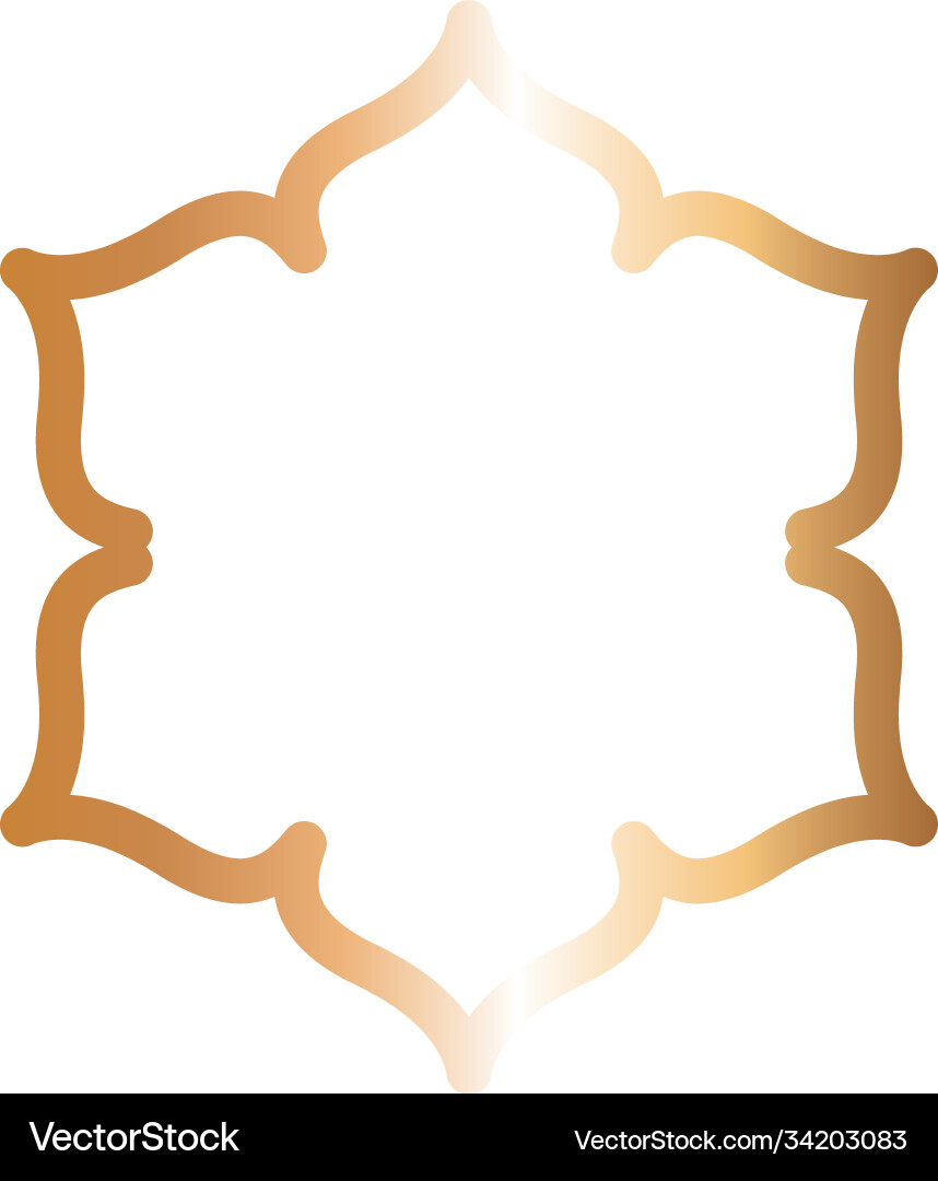 Ornament in flower shaped gold design Royalty Free Vector