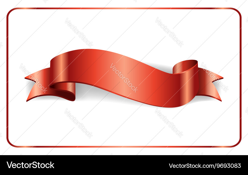 Red ribbon satin banner Royalty Free Vector Image