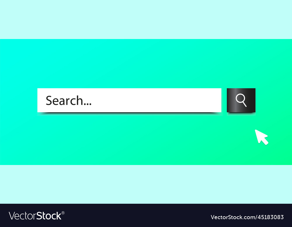 Search bar browser button for website and ui Vector Image