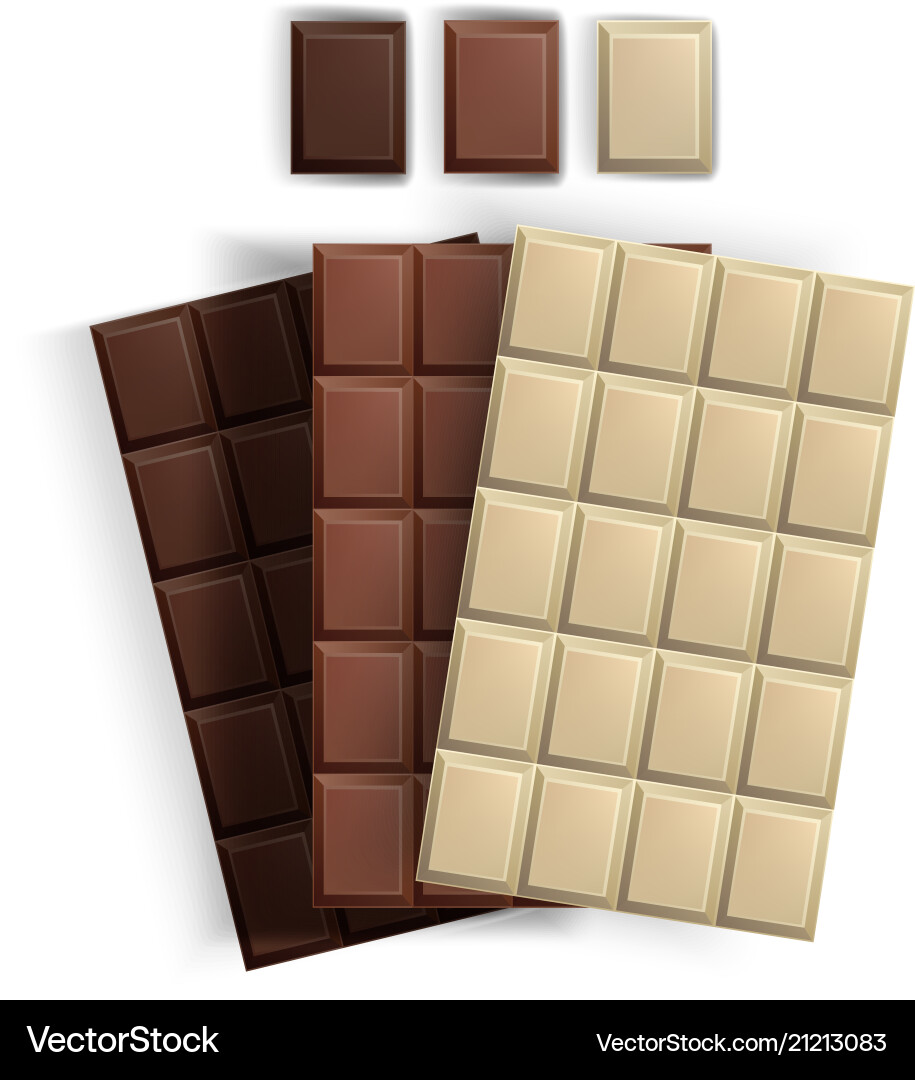 Set of realistic chocolate bar packaging isolated Vector Image