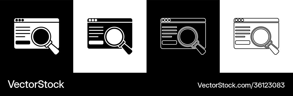 Set ui or ux design icon isolated on black Vector Image