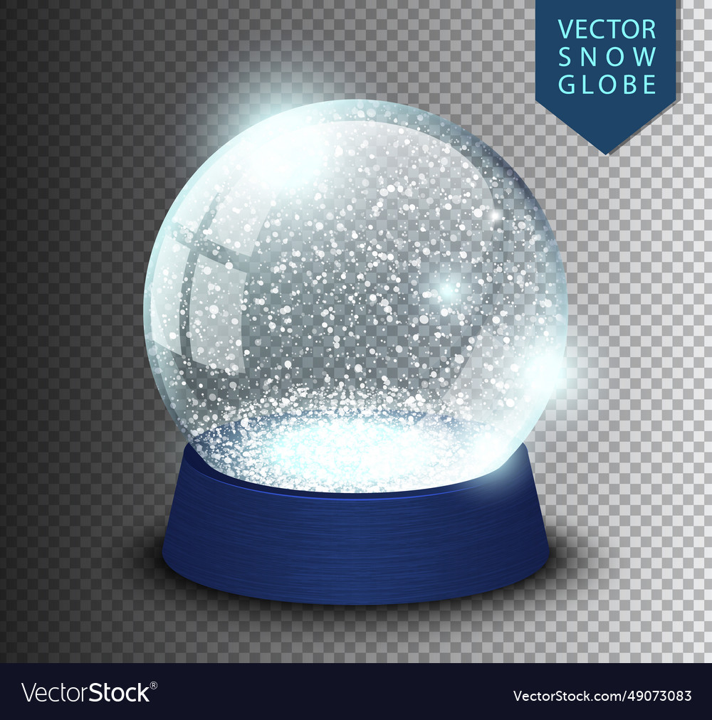 Snow globe isolated template empty on transparent Vector Image