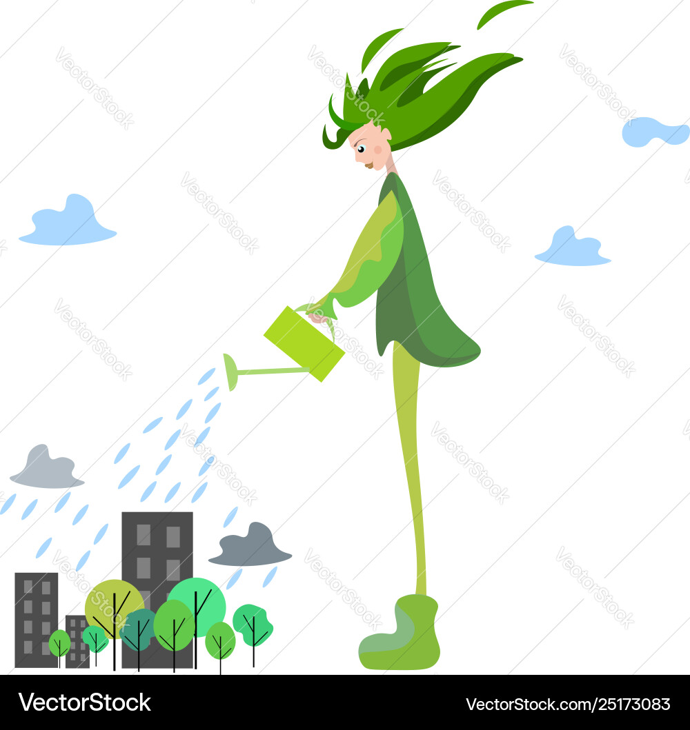 Tall spring girl or color Royalty Free Vector Image