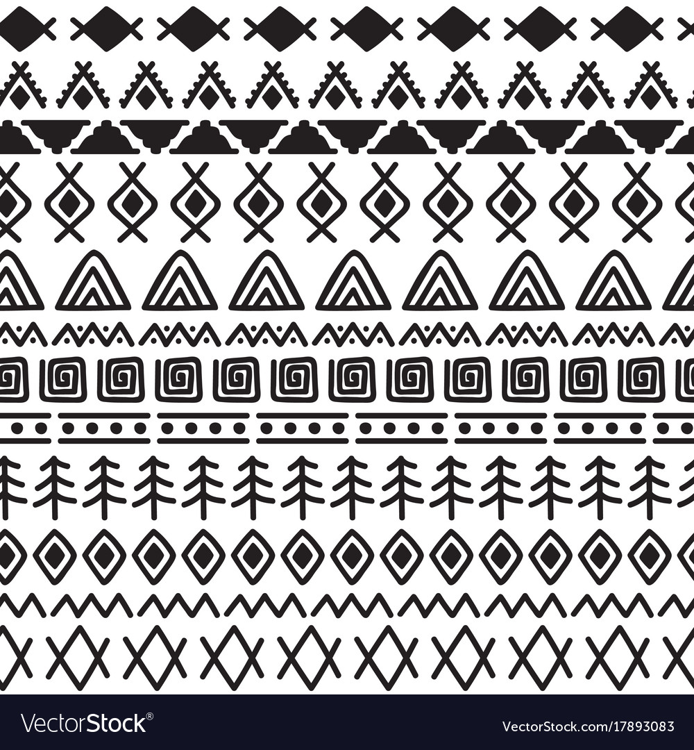 Tribal seamless pattern with doodle elements Vector Image
