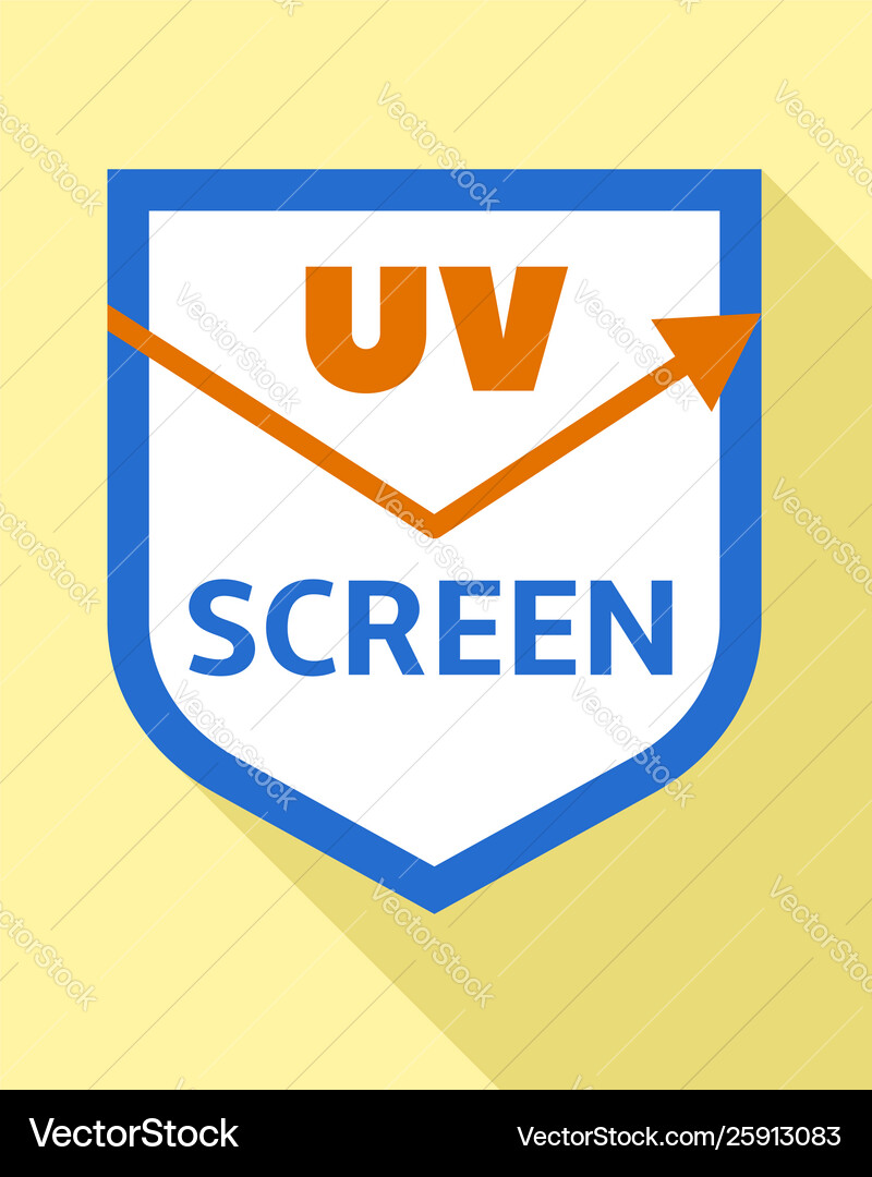 Uv screen protect logo flat style Royalty Free Vector Image