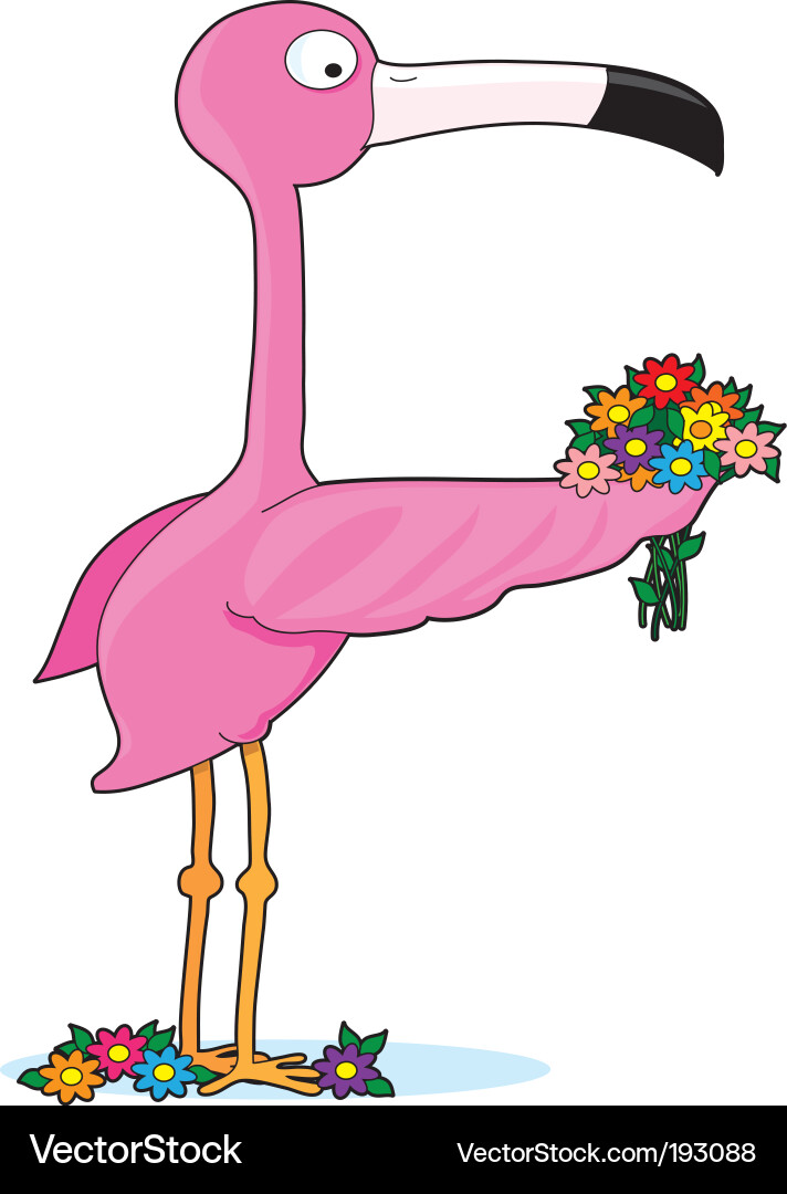 Animal alphabet flamingo Royalty Free Vector Image
