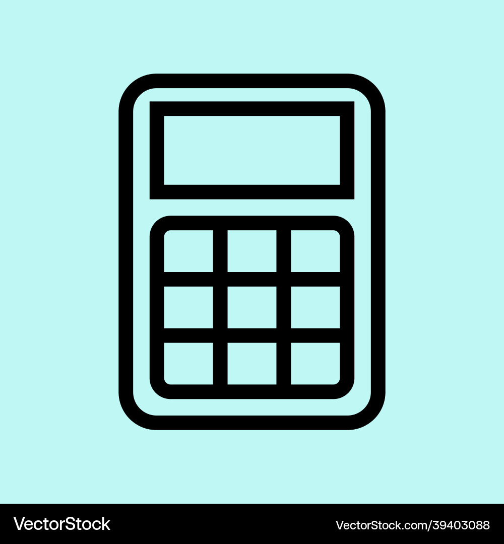 Calculator line icon outline or stroke Royalty Free Vector