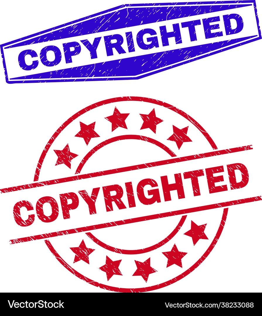 Copyrighted grunge watermarks in circle and Vector Image