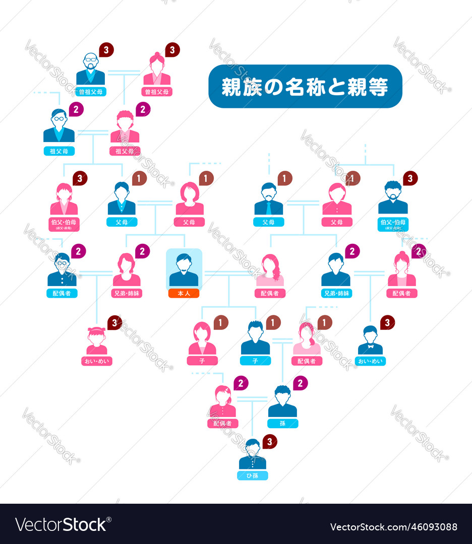 Family tree members of Royalty Free Vector Image