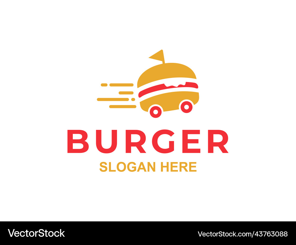 Fast burger logo design template food Royalty Free Vector