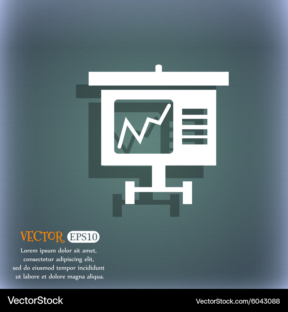 Graph icon sign on the blue-green abstract Vector Image