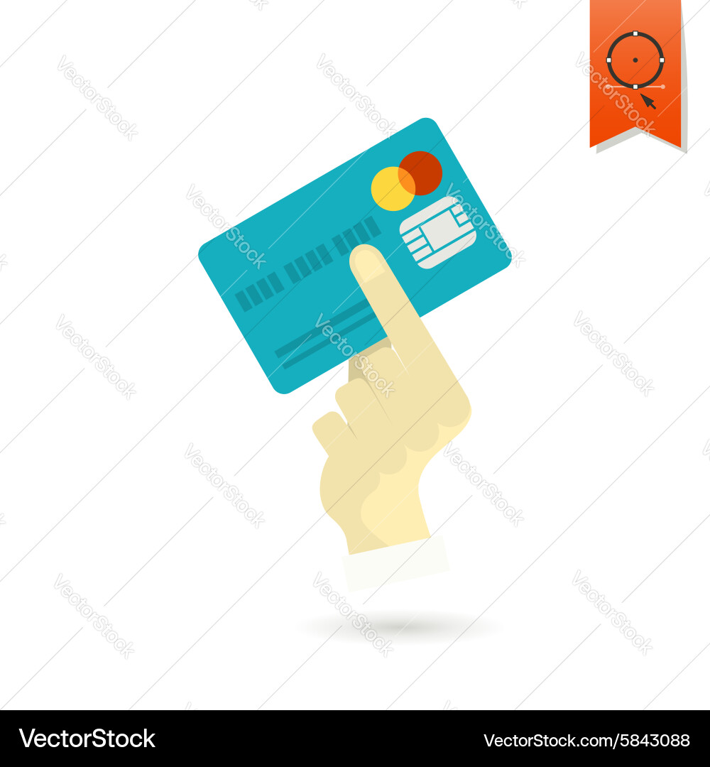 Hand holding a credit card Royalty Free Vector Image