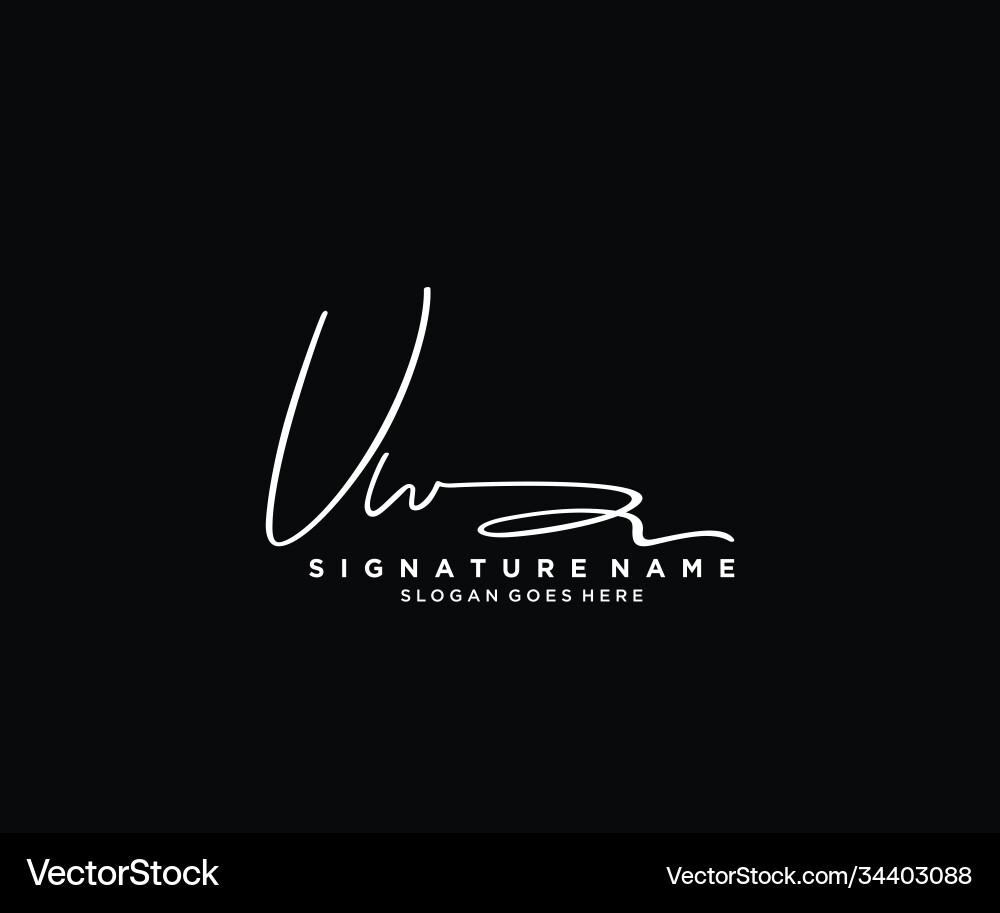Letter vw signature logo template Royalty Free Vector Image