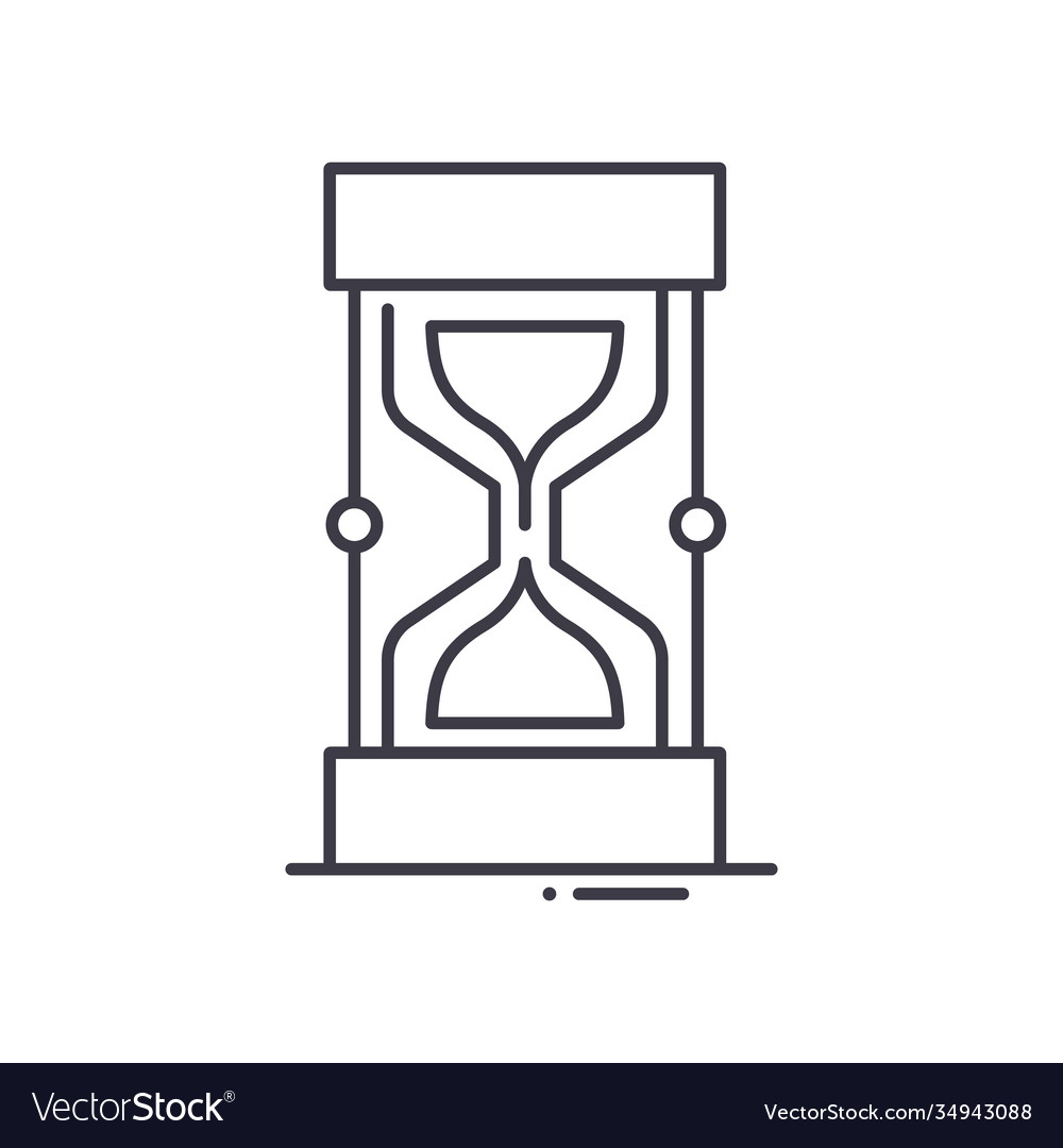 Sand clock icon linear isolated Royalty Free Vector Image