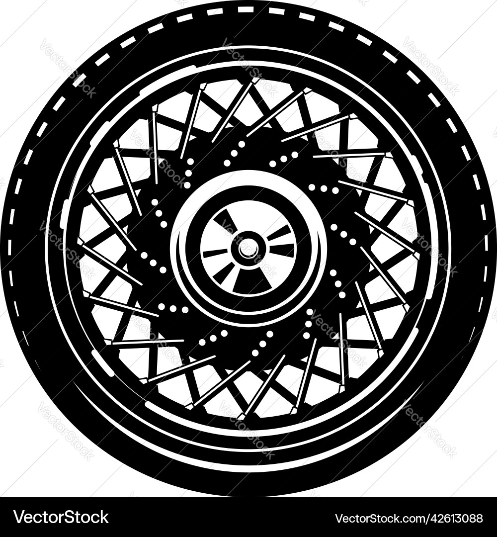 Wheel in monochrome style design element for logo Vector Image